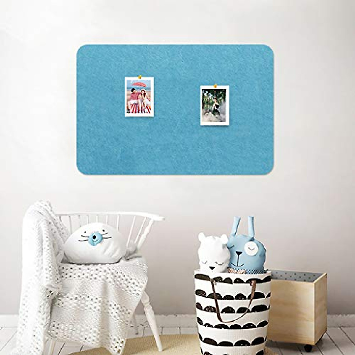 23.6 15.7 Cork Board Photo Wall, Suitable for Kindergarten Background Decoration, Color Felt Board Room Decoration