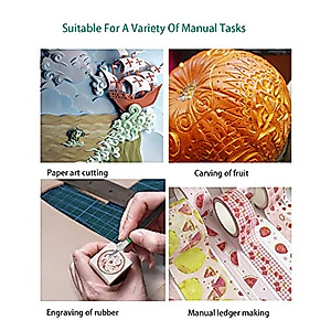 Miluosong 17 Piece Precision Hobby Craft Knife Set, with 15 Piece Refill SK5 Blades, Suitable for Halloween Pumpkin Carving, Art Modeling, Scrapbooking and Sculpture Exacto knife