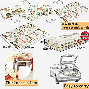 Baby Play Mat Palymat Foldable 78" X 59" X 0.4" LXIAOY Extra Large Crawling Pad Non-Toxic Foldable Waterproof Portable for Outdoor and Travel for Infants, Babies, Toddlers,(59x78x0.4inch)