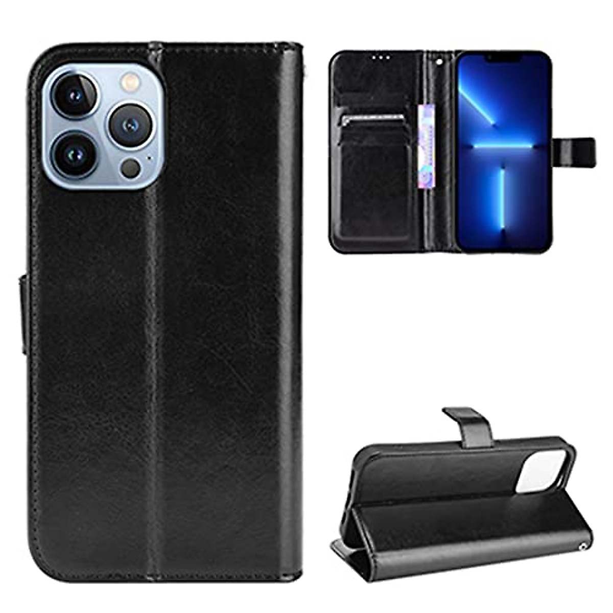 Fansipro Wallet Folio Case for LG V60 THINQ 5G, Premium PU Leather Slim Fit Cover for V60 THINQ 5G, 3 Card Slots, Feel Good, Black