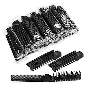 Foldable Combs in Bulk Individually Wrapped, Travel Pocket Hair Comb, Folding Hair Brush Double Headed, Brush Comb Styling Tool for Men Women Combs, Black (One Size, 20, Count)