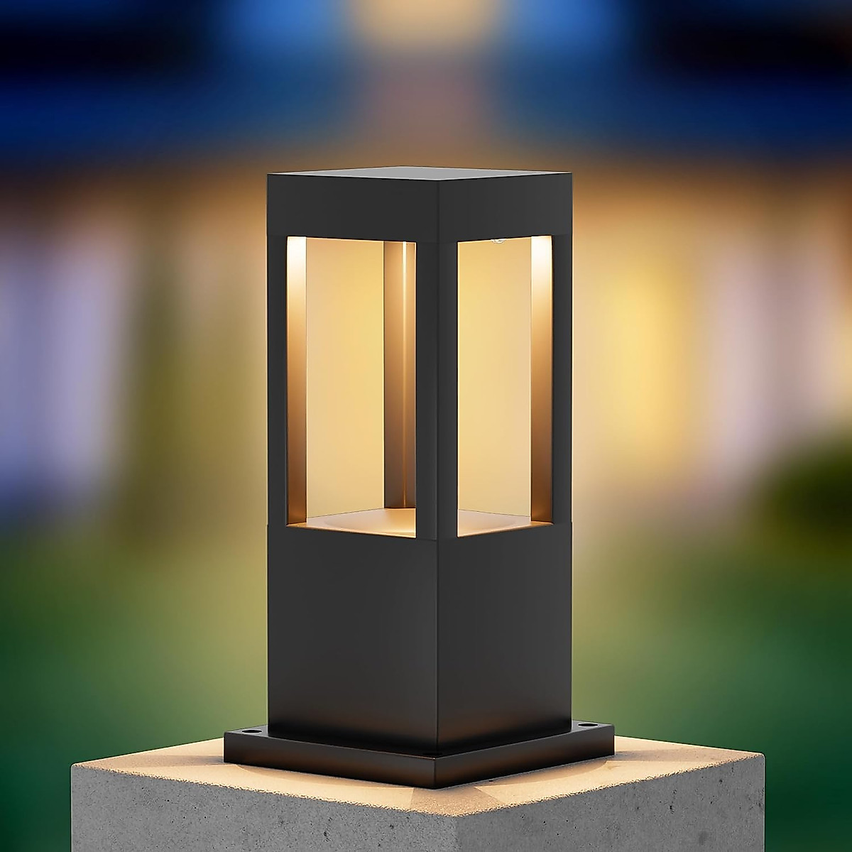 DMOYS Modern Landscape Path Light, Outdoor IP65 Waterproof Post Light Fixture, LED Minimalist Garden Floor Lamp Pillar Lantern Column Lamp for Lawn, Patio, Courtyard and Driveway Decoration