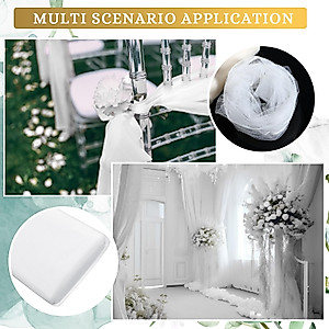 Timgle Tulle Fabric Rolls Bulk 54 Inch by 100 Yards (300 Ft) Tulle Ribbon Netting Fabric Spool Bolt for DIY Crafts Tutu Skirt Christmas Baby Shower Birthday Party Wedding Decorations(White)