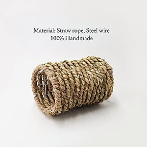 Woven Straw Bird Tunnel, Bird Chewing Toy, Handmade Grass Bird Tent Snuggle Toy Natural Hanging Hammock Swing Nest for Parrot Cockatiel Parakeet Lovebird Finch