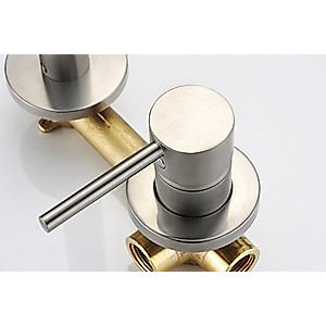 Sumerain Wall Mount Bathroom Faucet Brushed Nickel,Valve Included