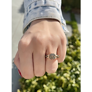 LE VIAN 1 Carat White and Chocolate Diamond Cushion Shape Halo Ring for Women in 14k Rose Gold (Fancy Brown/G-H, VS2-SI1, cttw) Anniversary Promise Ring Size 7