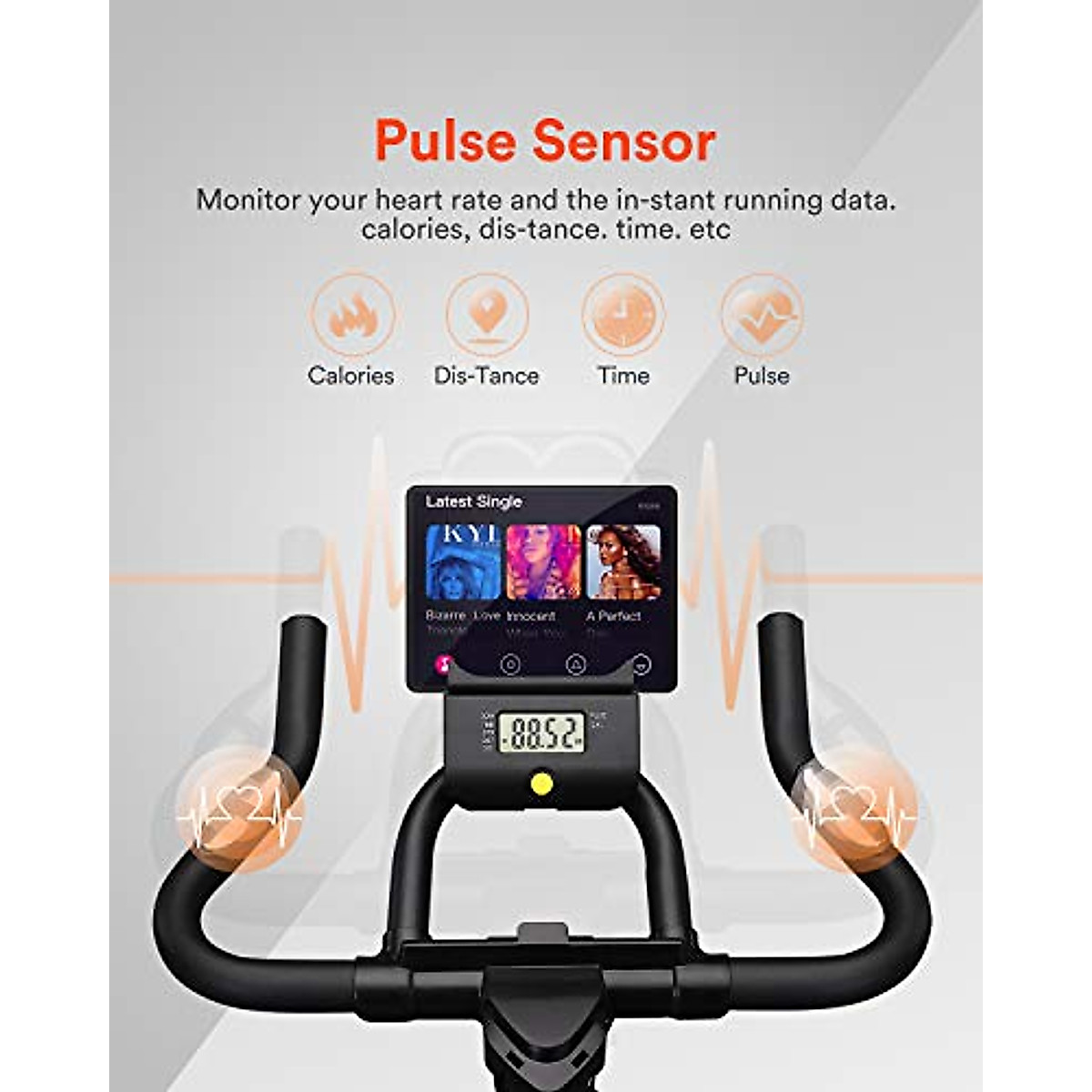 UREVO indoor Cycling Bike, Stationary Exercise Bike 350 lbs Weight Capacity，Ipad Mount, Comfortable Seat Cushion, Silent Belt Drive Cycle Bike for Home Workouts Gym