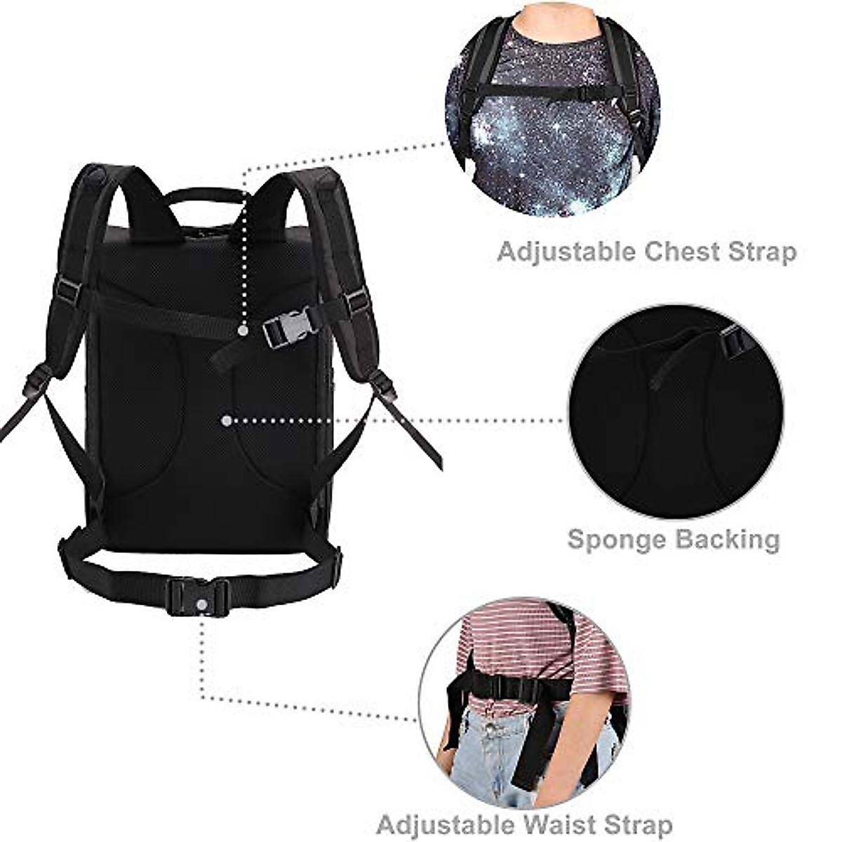 Apollo Walker Pet Carrier Backpack for Large/Small Cats and Dogs, Puppies, Safety Features and Cushion Back Support for Travel, Hiking, Outdoor Use (Black)