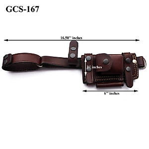 GCS Custom Handmade Leather Sheath - Vertical Drop Leg Carry for 6" or Smaller Fixed Blades GCS 167