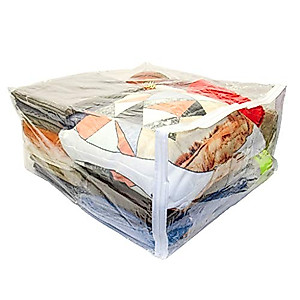 Clear Vinyl Zippered Storage Bags 23 x 23 x 12 Inch 10-Pack