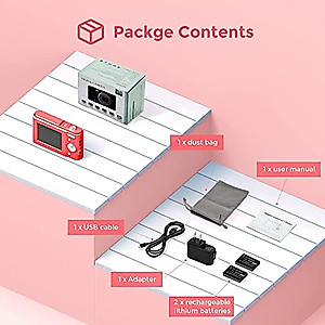 TOBERTO HD 1080P Digital Camera, 36MP 16X Digital Zoom Vlogging Mini Camera with LCD, Digital Point and Shoot Camera Video Camera, for Kids Students Beginners Beauty Face