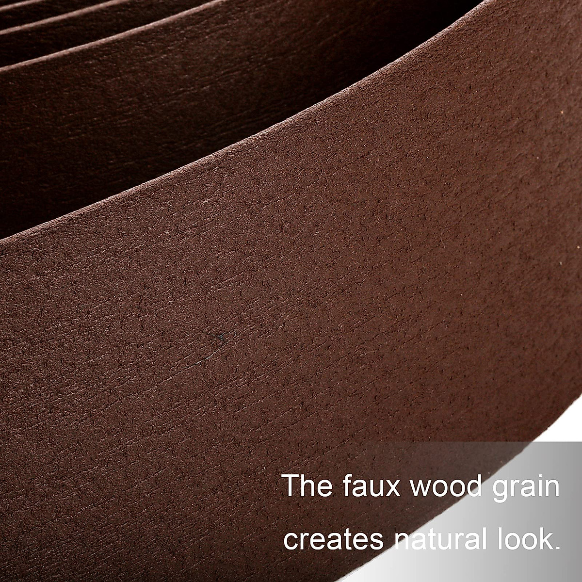 Hacaroa 40 Feet Landscape Edging Coil with 24 Anchoring Stakes, Plastic Terrace Board 4 Inch High, Decorative Grass Barrier Garden Edging Border for Lawn, Fence, Flower Bed, Wood Grain, Brown