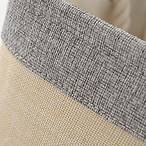 Jtirey Small Storage Baskets [10-Pack] Fabric Storage Bins 12"Lx 8"Wx 5"H Baskets for Shelves, Collapsible Clothes Baskets with Rope Handles for Organizing Dog Toys, Nursery Storage Basket (Grey&Gold)