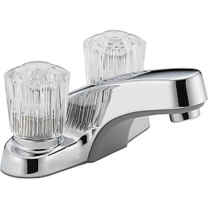 Peerless P240LF Delta Leland, 5-1/16 in X 2-13/16 in Spout, 4 in Center, Chrome Plated Lavatory Faucet