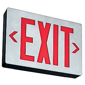 Lithonia Lighting LE S 1 R EL N SD LED Aluminum Emergency Exit Sign, 2 watts, Silver