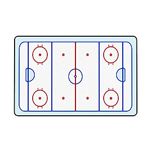 Soft Area Rug for Living Room,Ice Hockey Field in Blue Tones and Red Graphic Outline for Sport Events,Large Floor Carpets Doormat Non Slip Washable Indoor Area Rugs for Bedroom Kids Room 4 x 5.3Ft