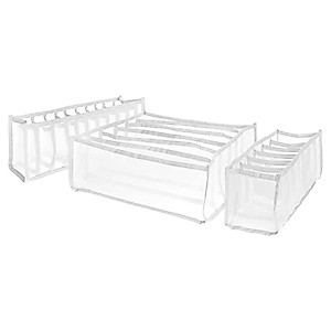 uxcell Jeans Organizer for Closet, 2pcs Wardrobe Clothes Organizer Storage Box for Jeans, Sweater, T-Shirt, Underwear, White