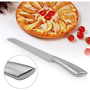 TOPINCN Bread Knife Stainless Steel Serrated Baking Knife Cake Bread Kitchen Cutter Hand Tool