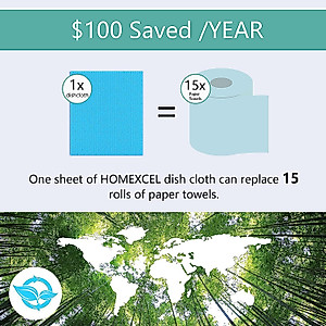 HOMEXCEL Swedish Sponge Dish Cloth, 12 Pack Reusable, Absorbent Hand Towels, Sponge Cloth for Kitchen, Bathroom, and Cleaning Counters (Pink/Blue/Yellow)