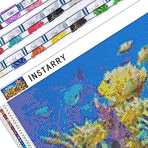 Instarry 5D DIY Diamond Painting Kits Full Drill Underwater World Coral Reef Crystal Cross Stitch Home Wall Decor 39.4x15.7 inch