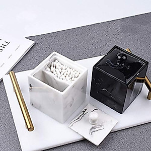 TOPBATHY Cotton Ball Swab Holder Organizer Qtip Dispenser Holder Bathroom Vanity Organizer Apothecary Jars for Home Storage (White)