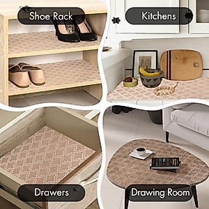 Cooyes Shelf Liner –– Non-Slip Shelf Liners for Kitchen Cabinets – Waterproof Cabinet Liner with Modern Pattern – Durable EVA Washable Refrigerator Drawers Mat for Shelves, Pantry(17.7" x 78.7")