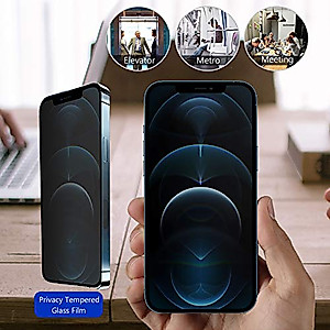 ProCase [2 Pack] iPhone 12 Pro Max Privacy Screen Protector 2020, Anti-Spying Tempered Glass Screen Film Guard for Apple iPhone 12 Pro Max 6.7 Inch 2020