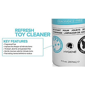 JO Refreshing Toy Foaming Cleaner, Advanced Hygienic Formula Safely and Effectively Cleans Intimate Toys, 7 Fl Oz