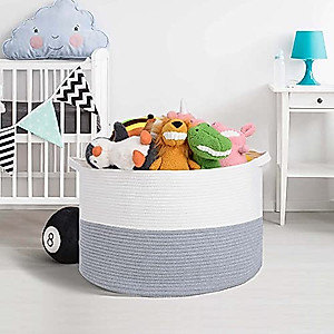 Blanket Basket Toy Organizers and Storage Toy Basket 23.6x14.1in Toy Storage Baskets Blanket Basket Living Room Extra Large Clothes Basket Woven Baskets for Storage Blanket Baby Laundry Basket
