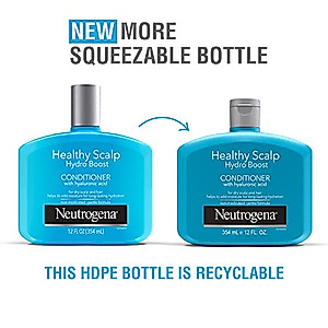 Neutrogena Moisturizing Healthy Scalp Hydro Boost Conditioner for Dry Hair and Scalp, with Hydrating Hyaluronic Acid, pH-Balanced, Paraben & Phthalate-Free, Color-Safe, 12 fl oz