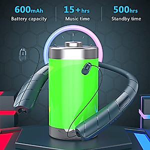 Xmenha Neckband Bluetooth Headphones/Speaker 2 in 1, Around The Neck Bluetooth Headphones Wireless Earbuds with Microphone 15H Playtime, Waterproof Running Workout Sports Earphones for Android iPhone