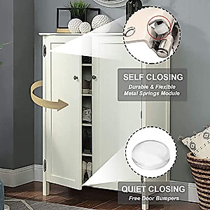 Double Elite 1/2" Overlay Satin Brushed Nickel Cabinet Hinges 25 Pairs(50Pcs),Self Closing Hinges for Kitchen Cabinet/Cupboard/Furniture Doors,Silver Kitchen Cabinet Door Hinges with Upgraded Screws