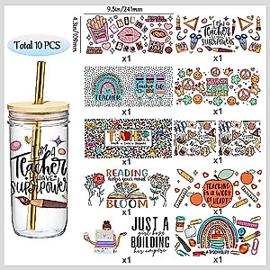 Glass Cup Wrap Transfers Stickers for 12oz 16oz Glass Cups 10 Sheets Mama Boss UV DTF Cup Wrap Transfer Cup Stickers Decals Waterproof Rub on Transfers Mug Stickers Decals for Crafting DIY