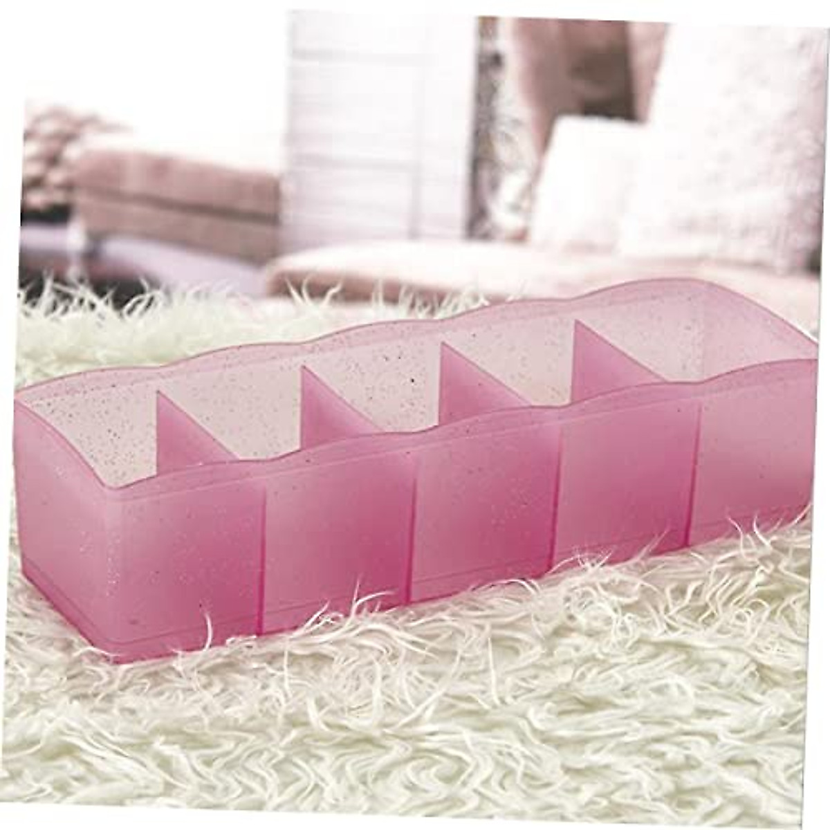 HEMOTON Square Silicone Mold Plastic Storage Box Underwear Drawer Storage Bag Household Products Panties Plastic Underwear Organizer Net Pillow Drying Mesh