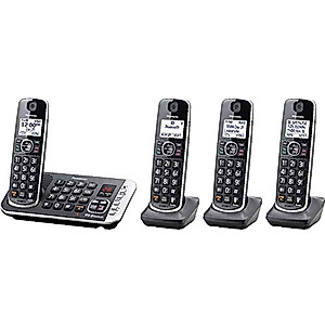 Panasonic KX-TGE674B Expandable Cordless Phone System with Digital Answering System - Black (Renewed)
