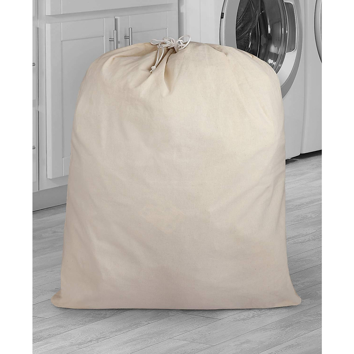 Urban Villa - 4 Pack Extra Large Canvas Heavy Duty Laundry Bags Natural Cotton -Multi Use- Size -71X91 CMS