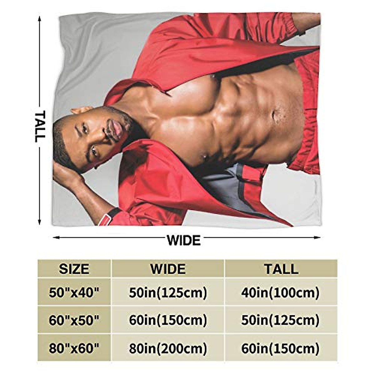 Michael B. Jordan Eric Stevens Soft and Comfortable Warm Fleece Blanket for Sofa,Office Bed car Camp Couch Cozy Plush Throw Blankets Beach Blankets (50"x40")