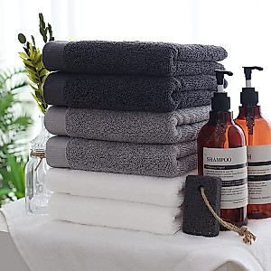 Clauman Premium Hotel Towel Oeko-Tex Certified 16x31 inch 170g*3Packs White