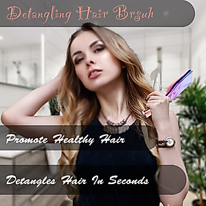 WYNK Hair Brush Detangler for Adults & Kids，Detangling Comb Hair Styling Tools & Appliances for Natural/Wavy/Curly/Coily/Wet/Dry/Oil/Thick/Straight/Long Hair (2 Pack, Tender Green&Pink)