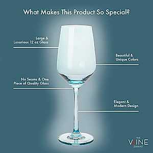 Make Your Own Set Wine Glass SINGLE, Colorful Yellow Colored Large 12 oz Glass, Unique Italian Style Tall for White & Red Wine, Gifts for Mothers Day Gift, Set of 1 Beautiful Glassware (Yellow)