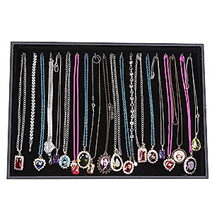 Stratalife Necklace Organzier Stackable Jewelry Organizer Drawer Jewelry Tray Velvet Jewelry Display for Selling Drawer Storage Gifts for Women (Necklace)