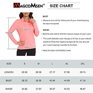 MAGCOMSEN Women's Fishing Polo Shirts Long Sleeve Collared UPF 50+ Quick Dry Performance Rashguard for Women Activewear Pink,M