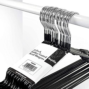KEPLIN Rubber Coated Metal Clothes Hangers - 20 Pack, Premium, Heavy Duty Metal Hangers for Clothes - Space Saving Coat Hanger for Closet, Racks and Rails