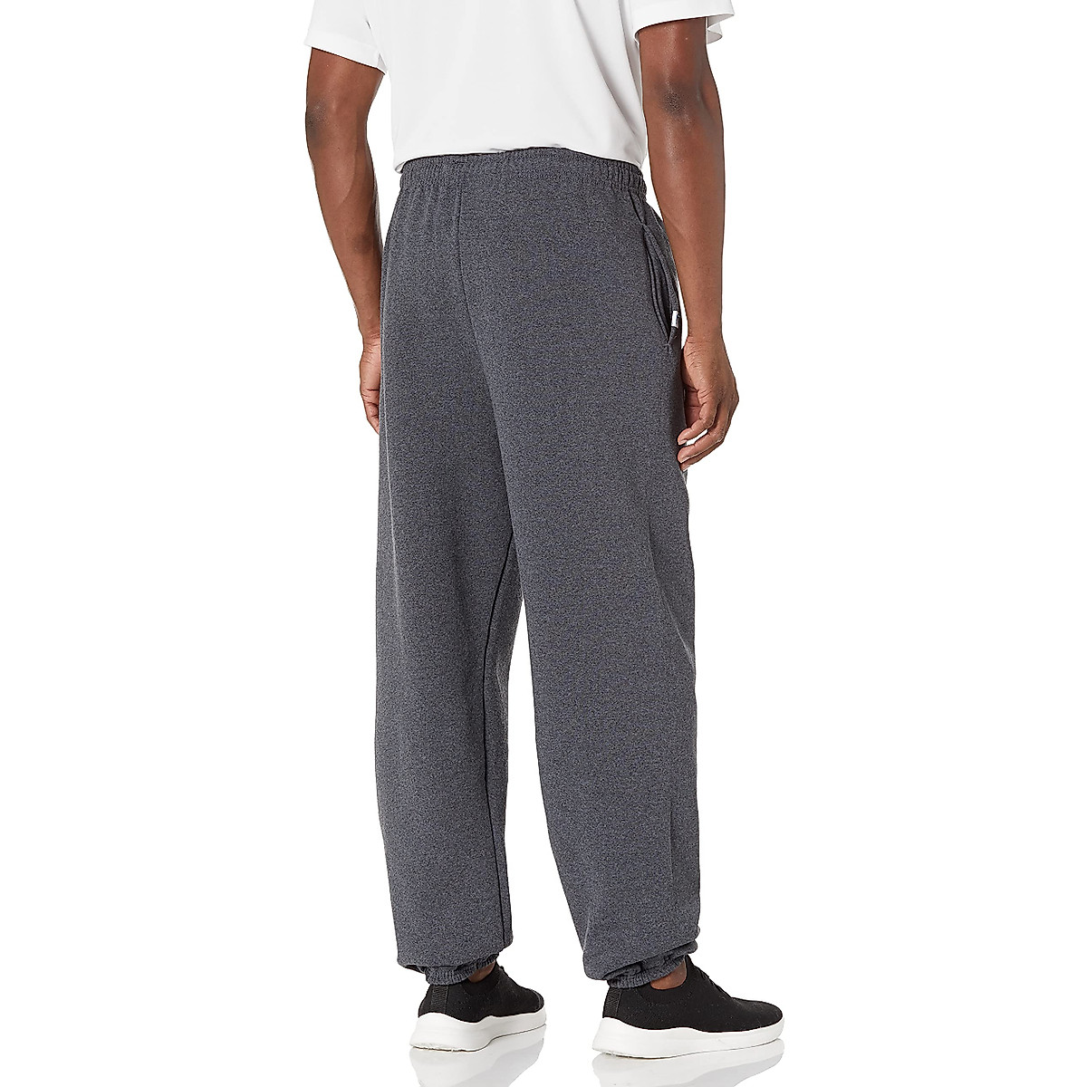 Russell Athletic Men's Dri-Power Closed-Bottom Sweatpants with Pockets, Black Heather, Large