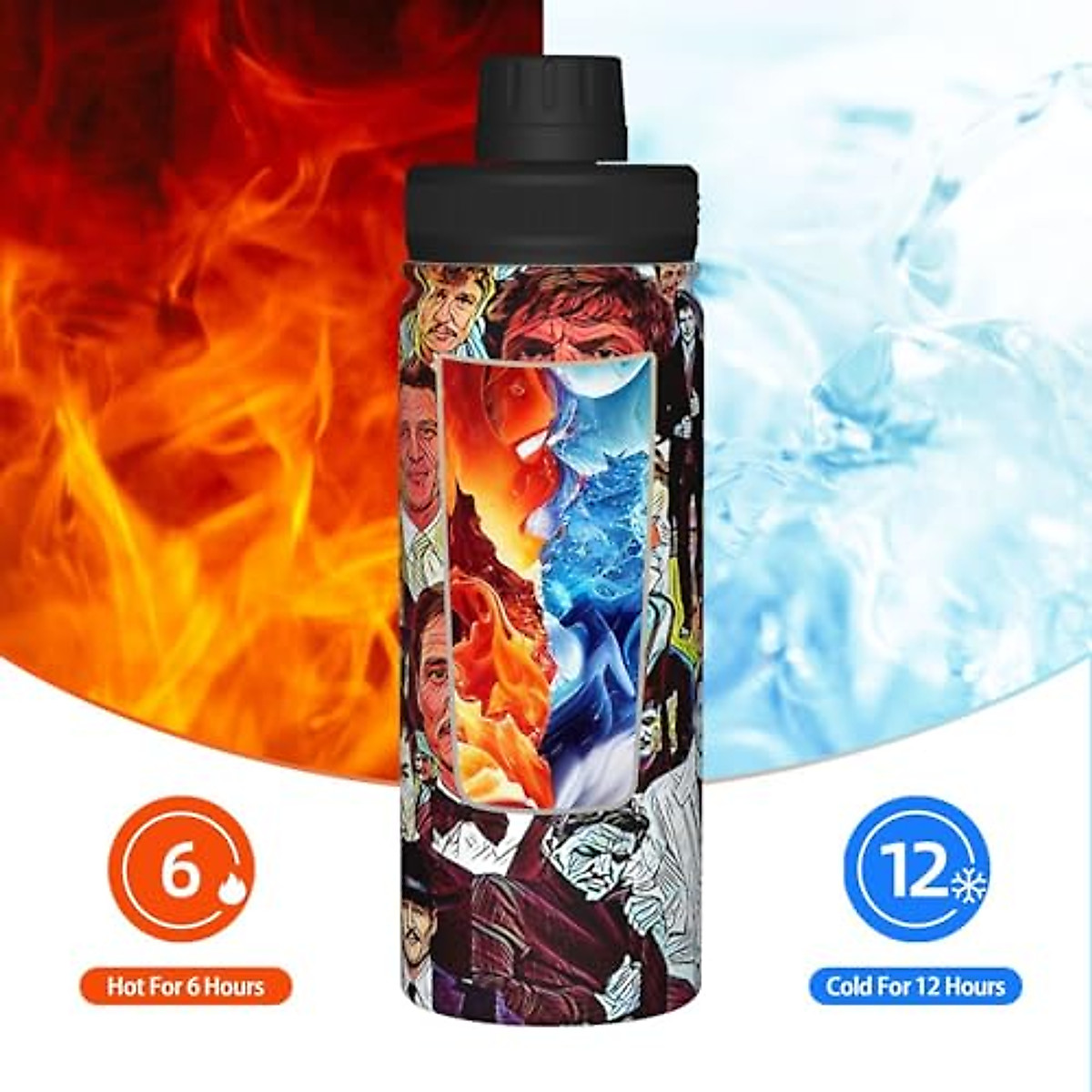 Eevikion Pedro Actor Pascal Stainless Steel Insulated Tumbler Sports Water Bottle Hot and Cold Travel Cup 18oz