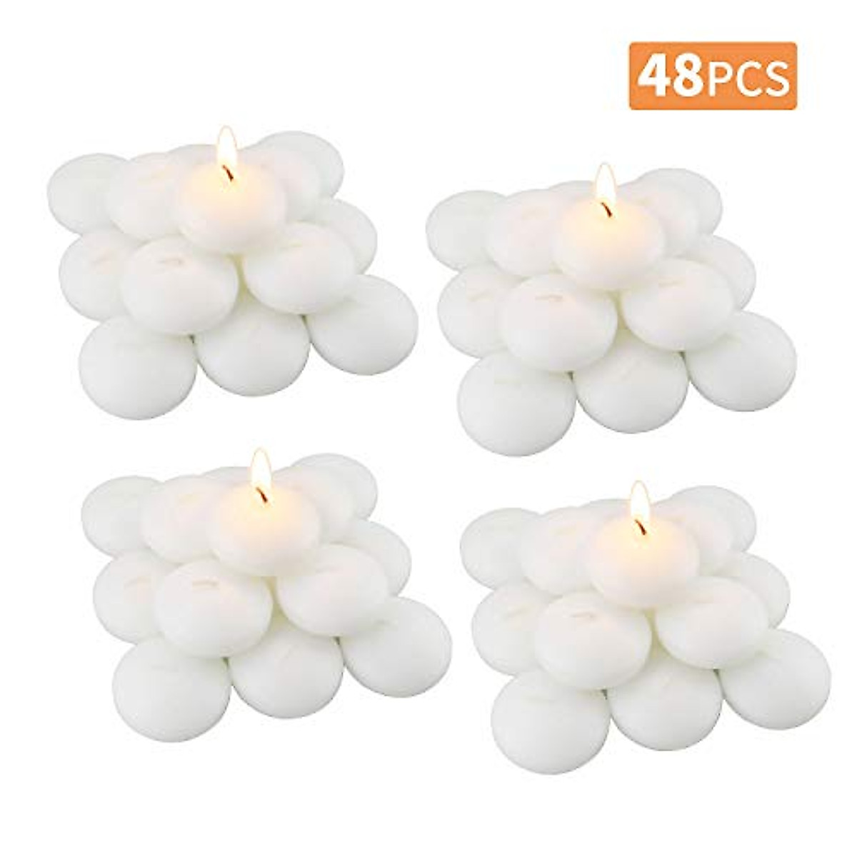 Set of 48 Unscented Floating Candles for Centerpieces, 2 Inch Small Floating Candles for Holiday, Weddings, Parties, Special Occasions and Christmas Home Decorations