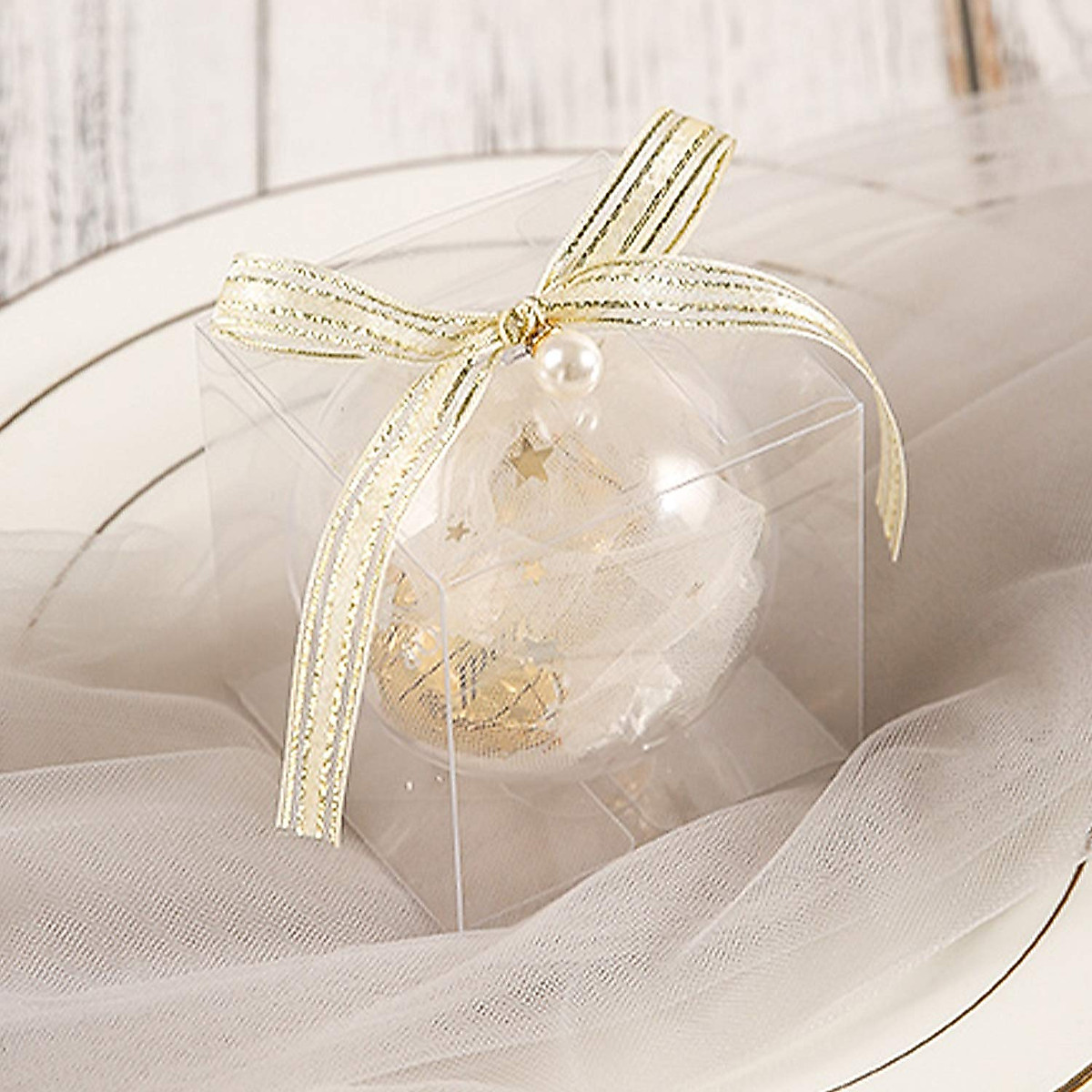 Coobbar Clear Candy Gift Box,30 Pack Empty Clear PVC Plastic Boxes Gift Boxes for Party Favors, Wedding, Birthday Presents, Candy, Cupcakes, Jewelry,Christmas Gift Packing (2 x 2 x 2 Inch)