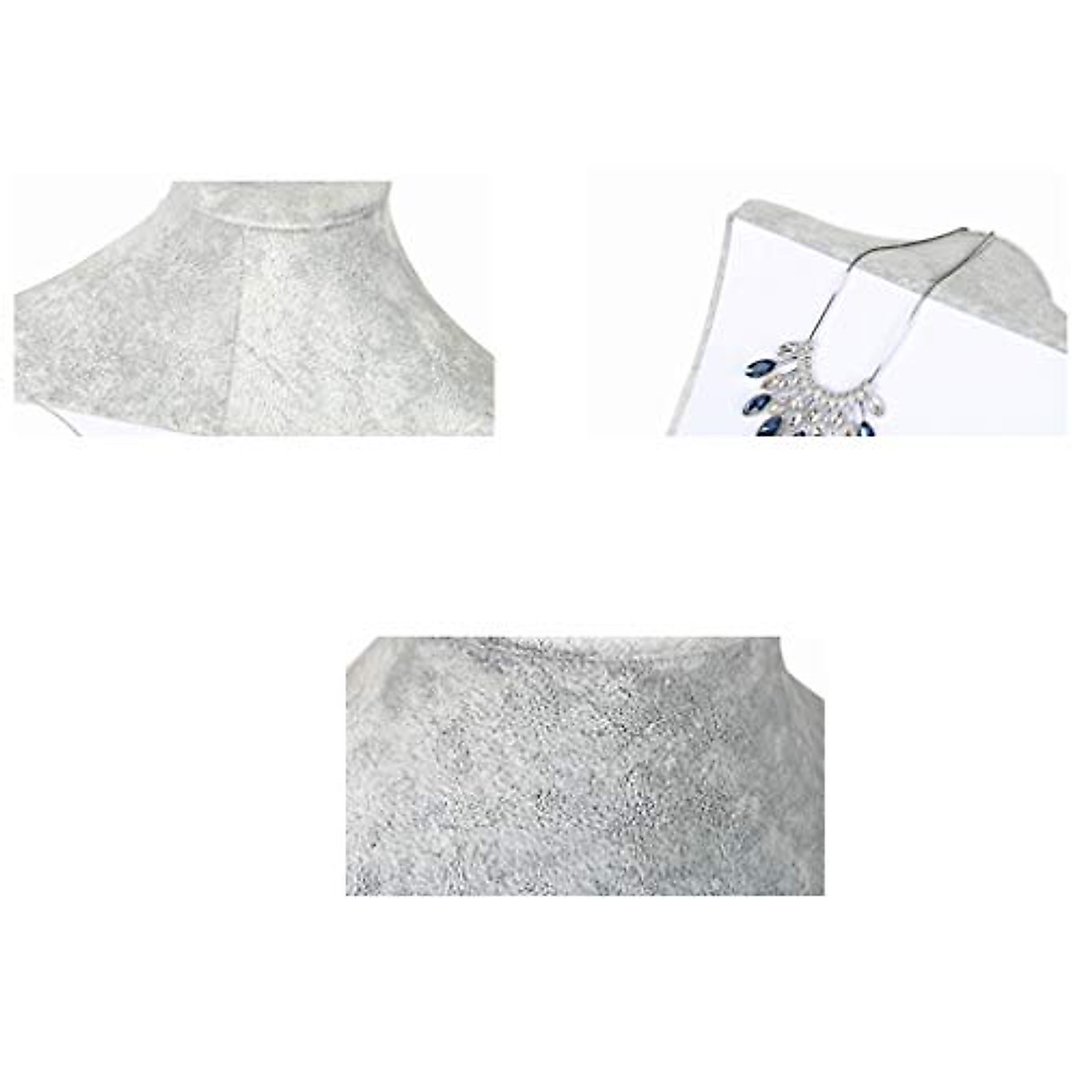 Gazechimp Gray Necklace Jewelry Display Bust Pendant and Chain Display Mannequin Stand, Velvet, 5 Different Sizes - W 175 x H 290mm