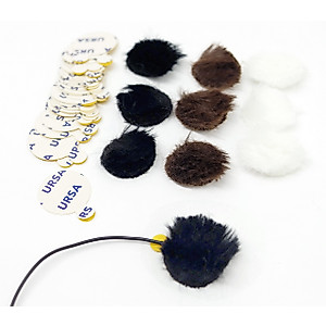 URSA Fur Circles - Mini Windshields for Lavalier/Lapel Microphones. Reduce Wind Noise & Clothing Rustle. Compatible with Sennheiser, RODE, Sanken, Tascam & More (9x Circles + 30x Stickies, MultiPack)