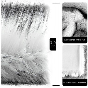 Hyde Lane Long Pile Faux Fur Throw Blanket, Luxury Fluffy with Black Tipped Throws for Home Couch Sofa Decor, Fuzzy Plush Blankets for Women, Direwolf (50x60)